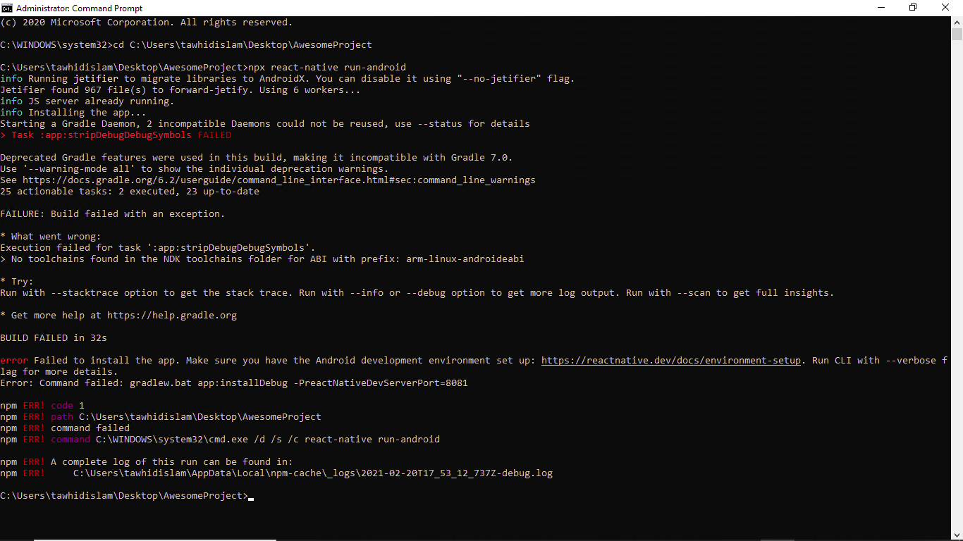 Unable To Build Android Please Help Me To Solve This · Issue 31019 · Facebook React Native · Github