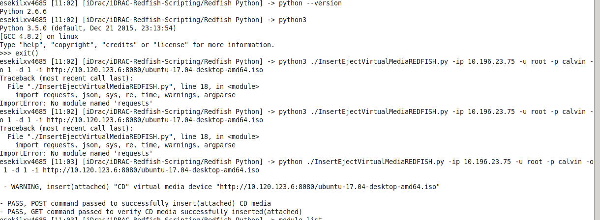 InsertEjectVirtualMediaREDFISH.py failed · Issue #60 · dell/iDRAC-Redfish-Scripting · GitHub