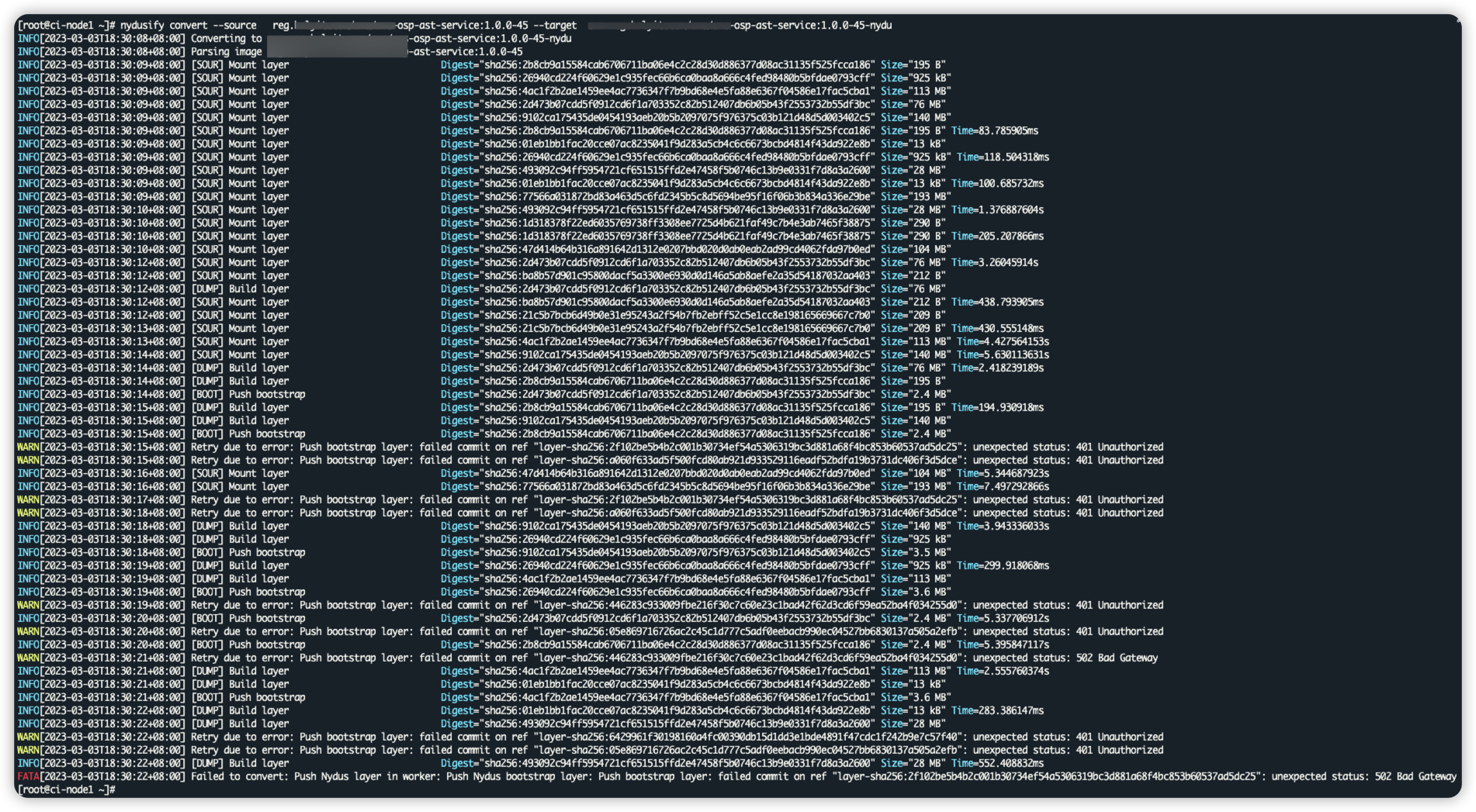 nydusify convert response 401 Unauthorized · Issue #1136 · dragonflyoss/nydus · GitHub