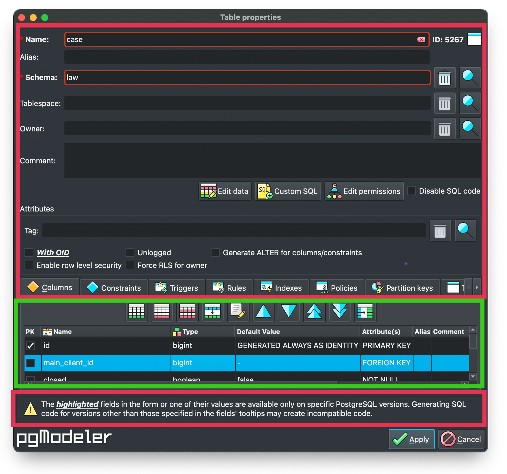 Please Improve Table Properties Window · Issue 1808 · Pgmodeler Pgmodeler · Github