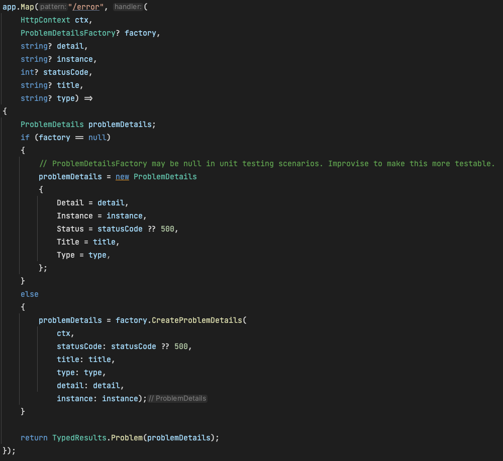 Feat Using `problemdetailsfactory` From Di On Exception Using Minimal Api · Issue 50924