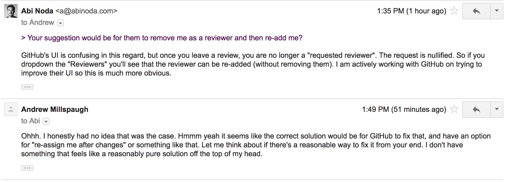 Github Issue Githubs Ui For Re Requesting Reviews Is Not Intuitive And Mostly Not Known