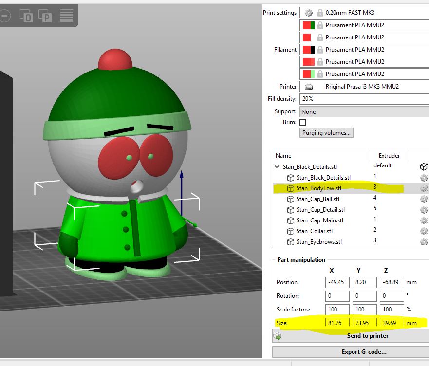Scale to size when multiple objects combined are selected (for an MMU ...