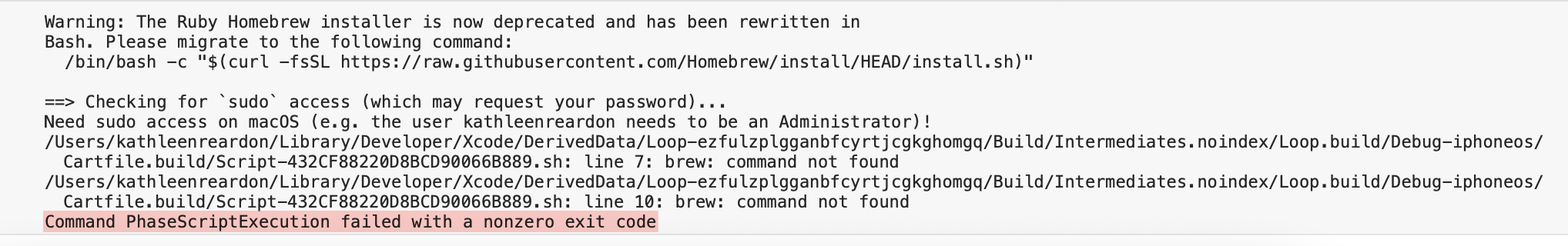 Command PhaseScriptExecution failed with a nonzero exit code · Issue ...