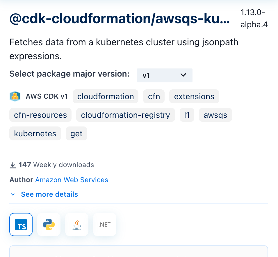 Add major version to the package card and package page · Issue #585 · cdklabs/construct-hub ...