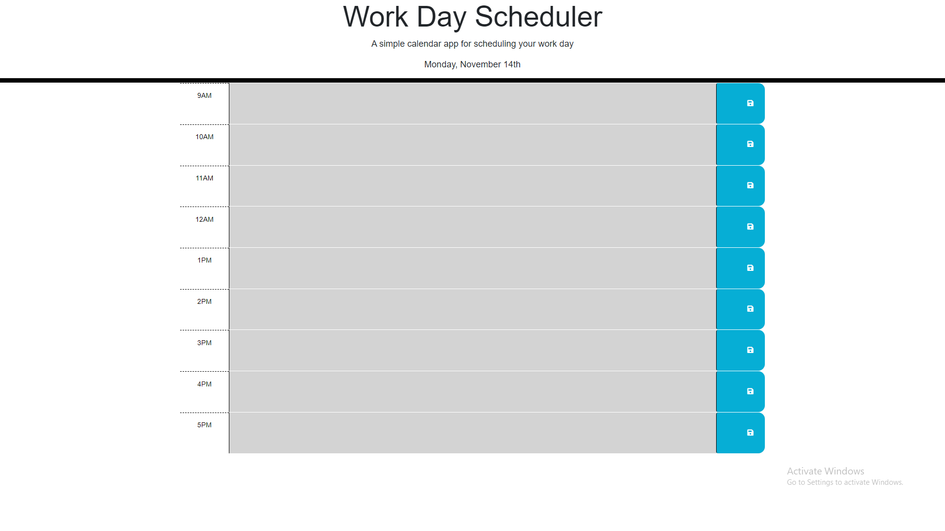 GitHub - Adrler719/Work-Day-Scheduler: Third Party APIs challenge. A work day schedule to keep ...