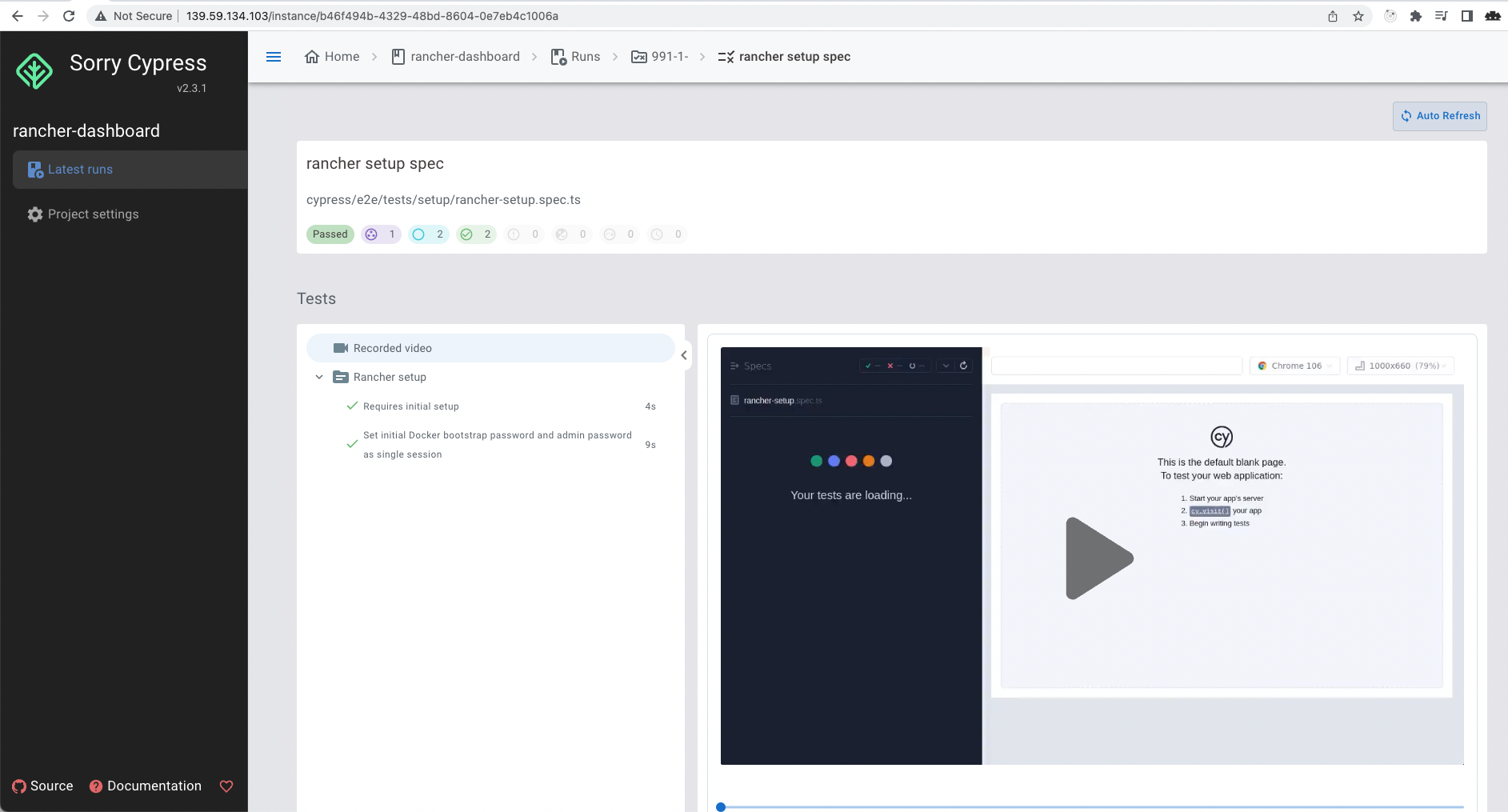 Restore videos in the E2E dashboard · Issue #7214 · rancher/dashboard · GitHub