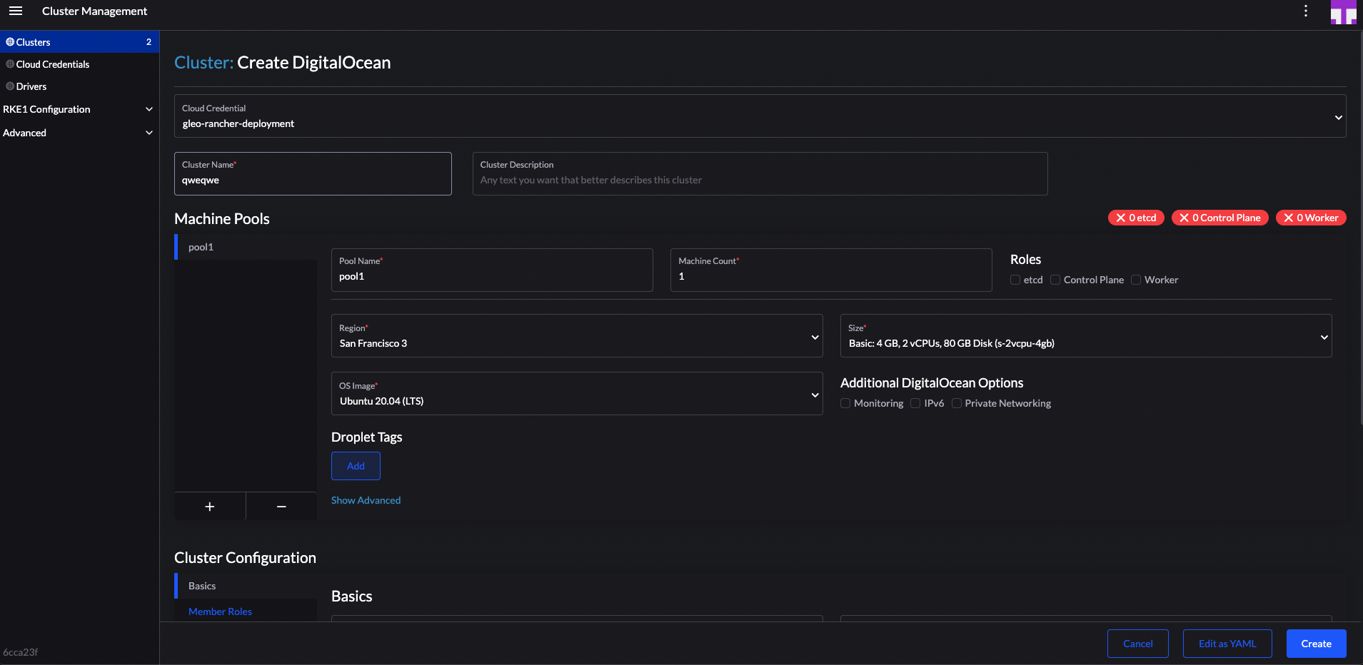 RKE2 cluster create/edit screen allows saving invalid configuration · Issue #6763 · rancher ...