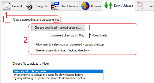 Check/Uncheck "Allow downloading and uploading files" does not lead to change availability of ...