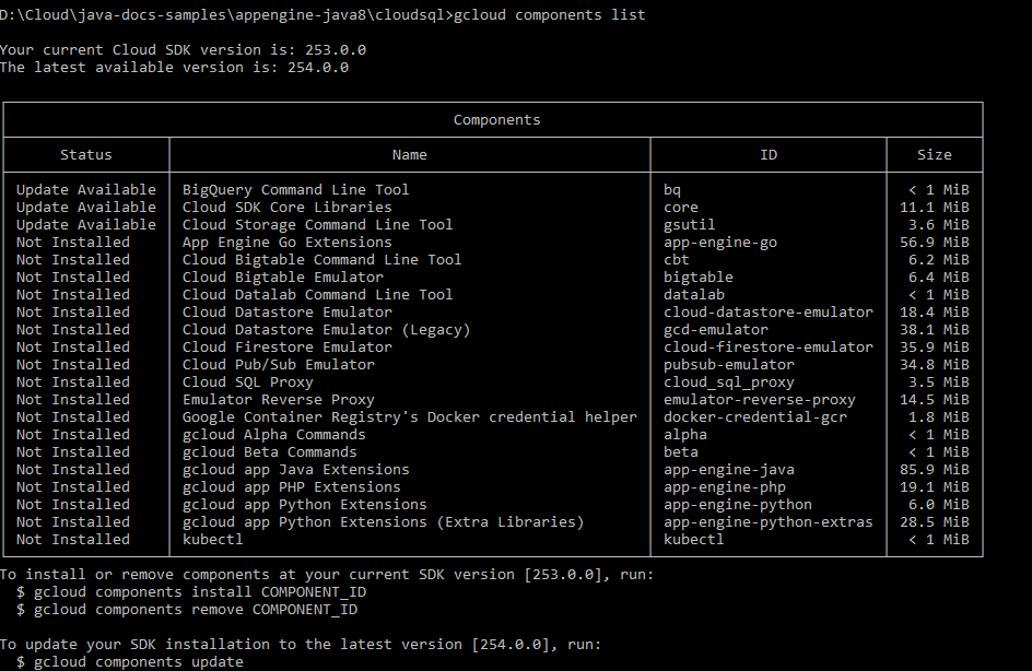 Cloud SDK: cannot install component with error Restarting command: gcloud components install app ...