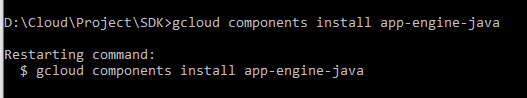 Cloud SDK: cannot install component with error Restarting command: gcloud components install app ...