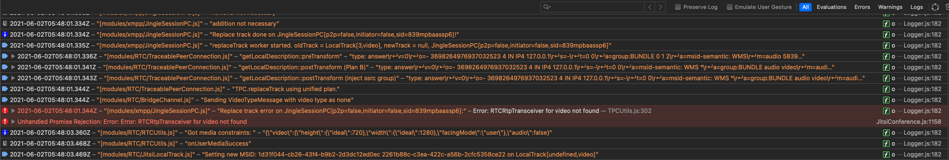 Disposing muted video track throws an exception for unified plan (safari) · Issue #1105 · jitsi ...