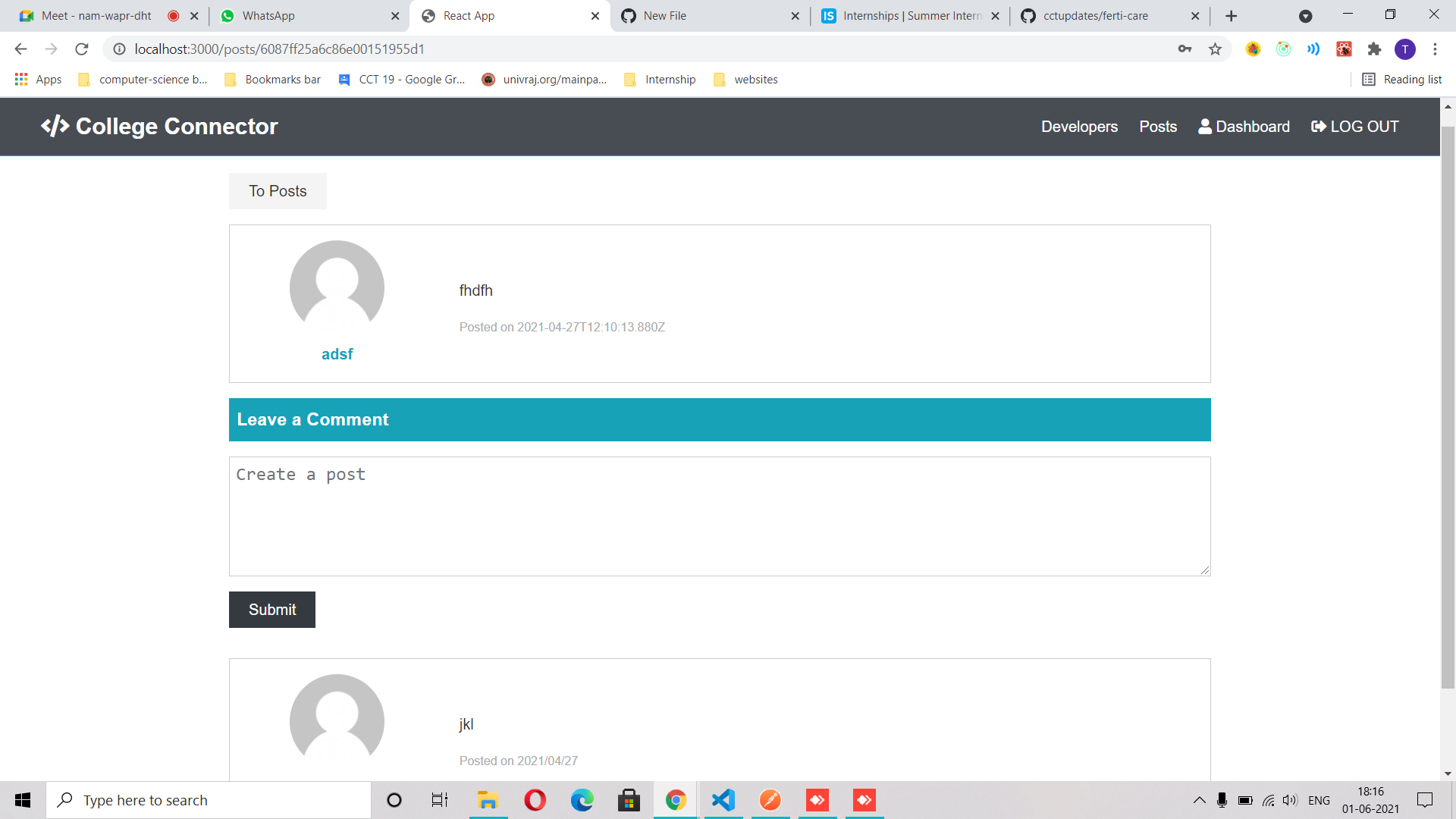 GitHub - Kunalgoel9/DEVConnector: For College Discussion