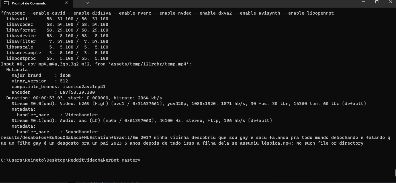 [Bug]: SoundHandler - long video file name · Issue #1535 · elebumm/RedditVideoMakerBot · GitHub
