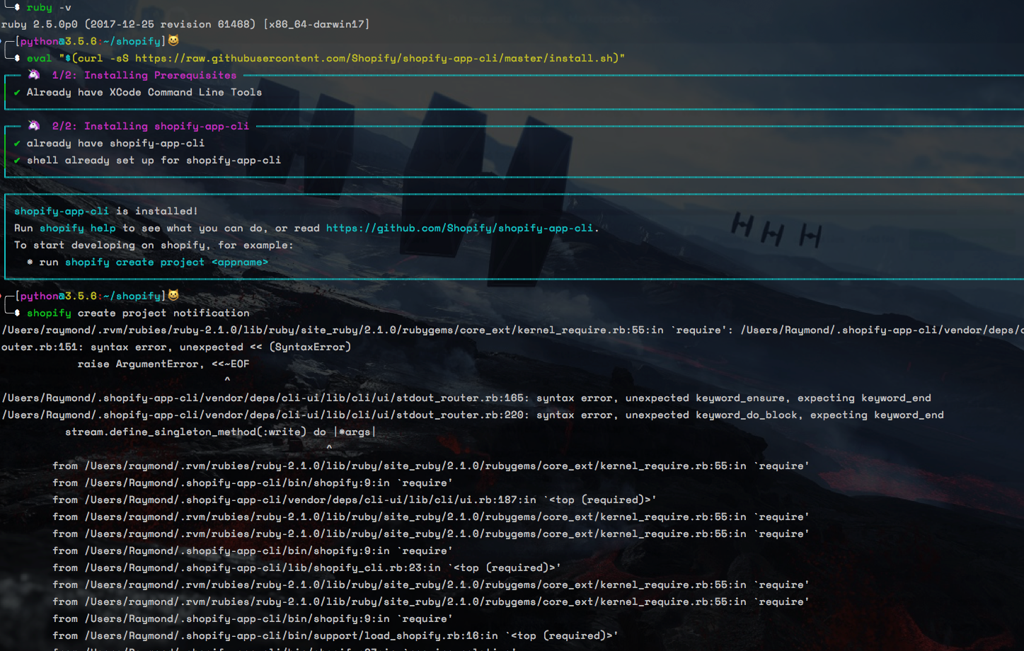 create project error · Issue #394 · Shopify/shopify-cli · GitHub create project error · Issue #394 · Shopify/shopify-cli · GitHub