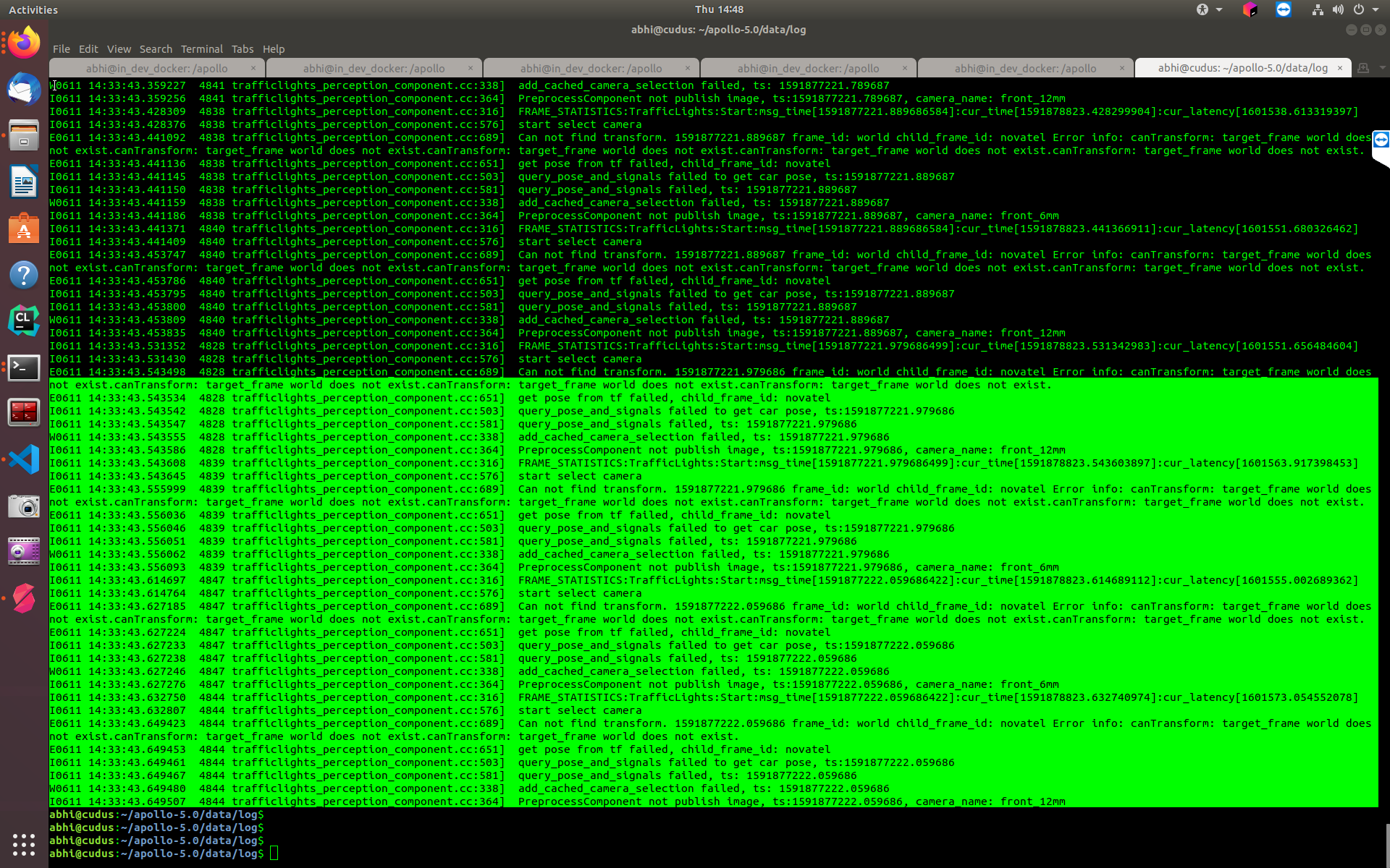 Apollo Perception Module Does Not Work Properly Without Dreamview Running In The Background