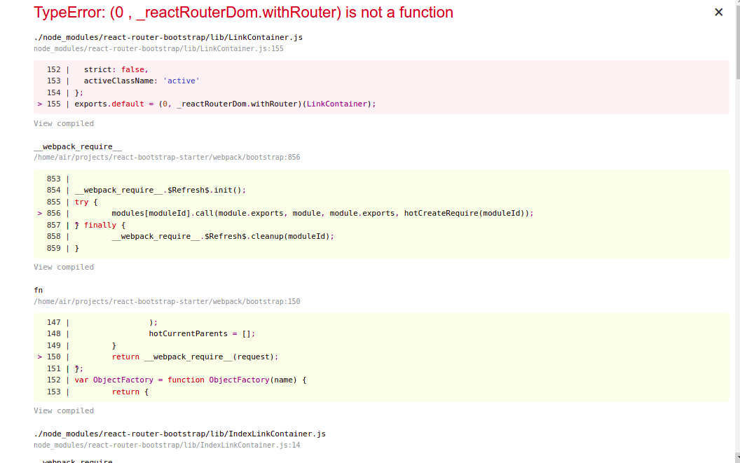 TypeError: (0 , _reactRouterDom.withRouter) is not a function · Issue #59 · achingachris/nextjs ...