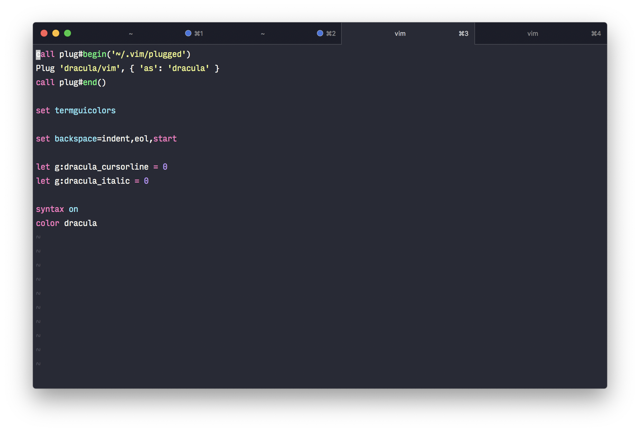 Colors not working · Issue #145 · dracula/vim · GitHub