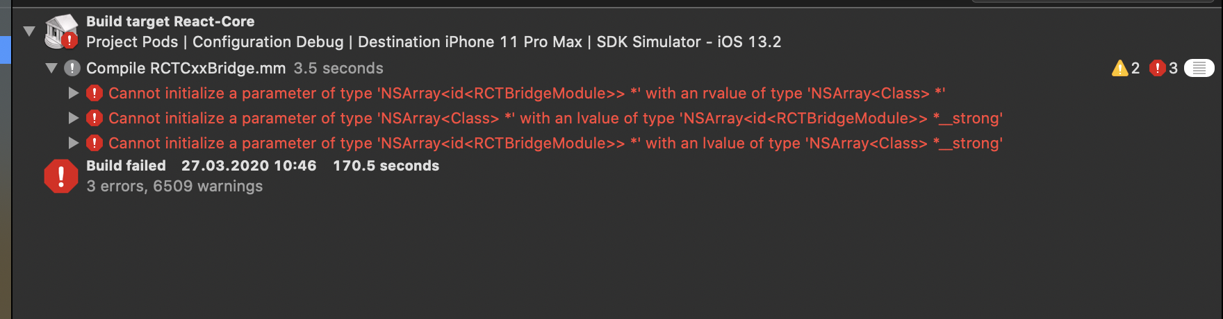 0.61.5 → 0.62.0 RCTBridgeModule Error · Issue #12 · react-native-community/upgrade-support · GitHub