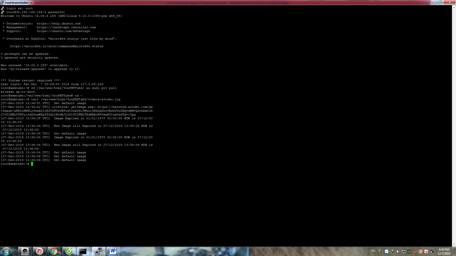 Error of not displaying images of live video streaming. I waited for it ...