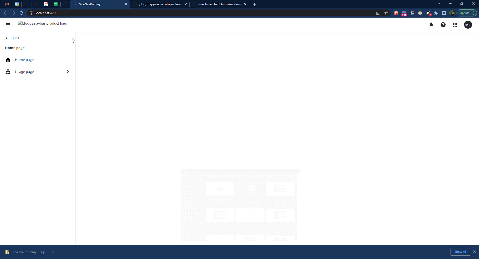 Bug Modus Side Navigation Animation While Collapsing Must Be Improved · Issue 1119 · Trimble