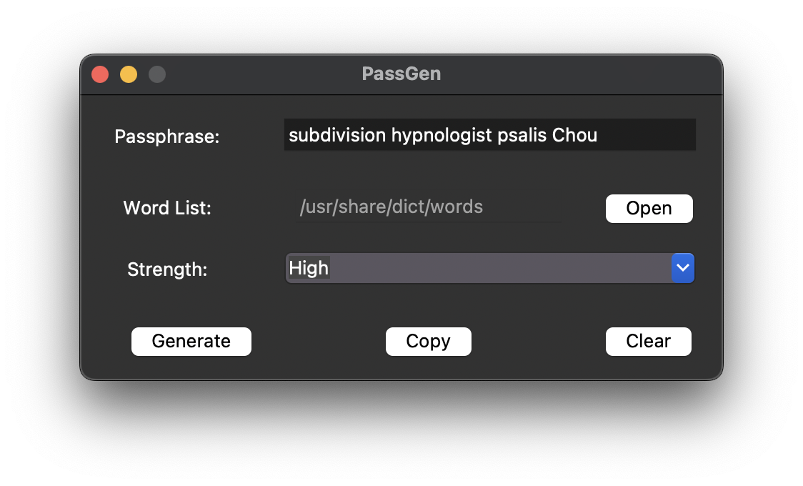GitHub - cybardev/CybarPass: Minimalistic Passphrase Generation script with GUI