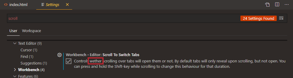 Spelling Mistake In Settings · Issue 97880 · Microsoft Vscode · Github