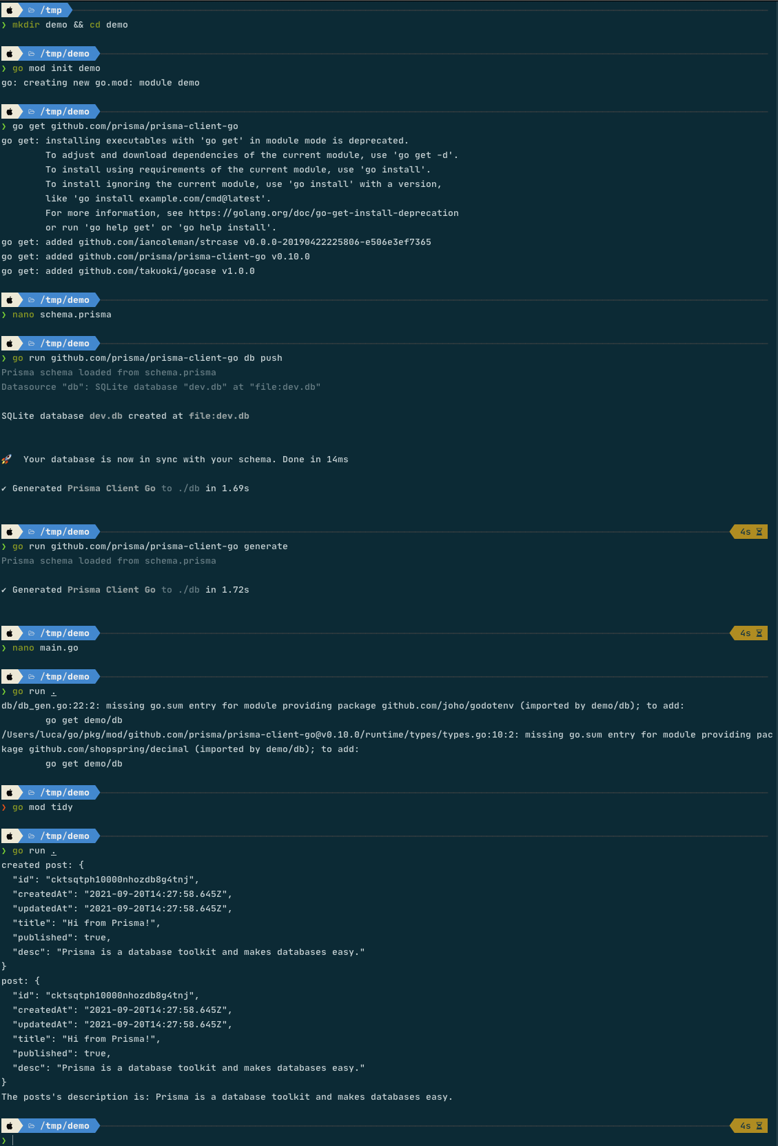 Quickstart guide shows unusable example · Issue #580 · prisma/prisma ...