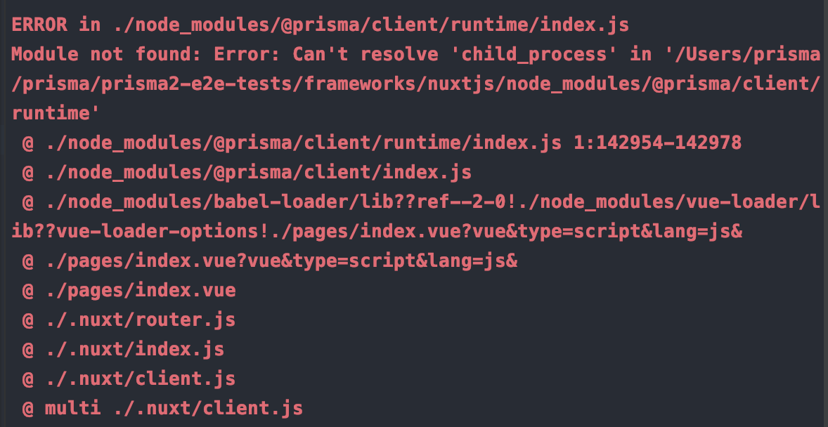 Error Message That Prisma Doesnt Work In A Non Server Context · Issue 492 · Prismaprisma 