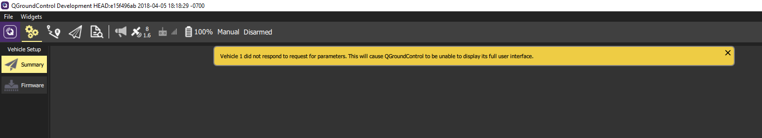 QGC daily build 04/05/2018 unable to display full user interface ... QGC daily build 04/05/2018 unable to display full user interface ...