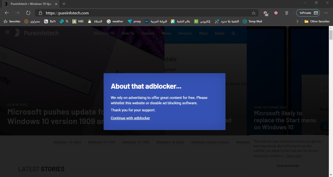 [Anti-adblock, Ads] pureinfotech.com · Issue #458 · NanoAdblocker/NanoFilters · GitHub