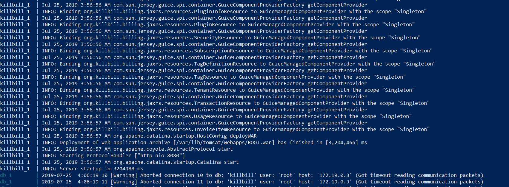 Kill bill docker installation stuck · Issue #1172 · killbill/killbill · GitHub