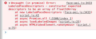 LabeledFaceDescriptor Issue · Issue #313 · justadudewhohacks/face-api.js · GitHub
