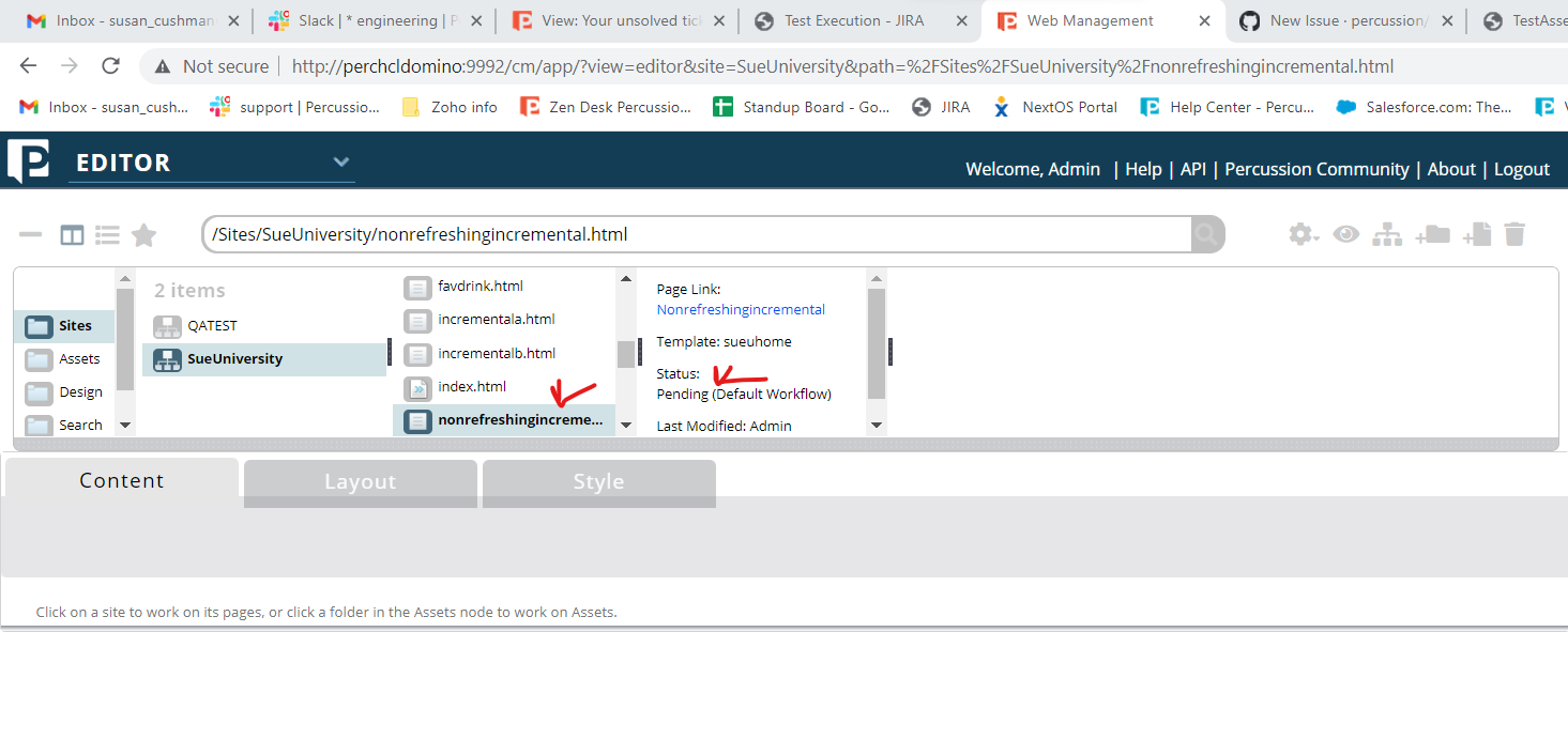 Incremental Publishing - The logs do not automatically refresh after an incremental publish. You ...