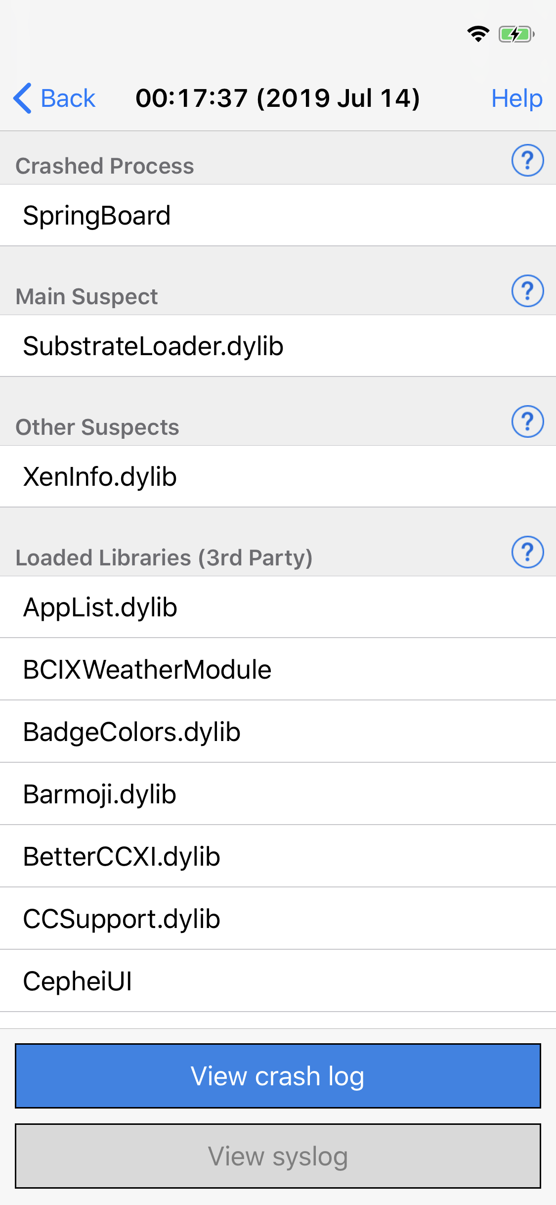 Substrate loader constantly crashing · Issue #1148 · pwn20wndstuff/Undecimus · GitHub