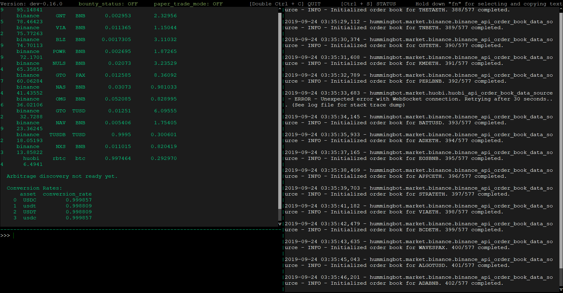 [BUG] Discovery fails to get profit in Huobi · Issue #825 · hummingbot/hummingbot · GitHub