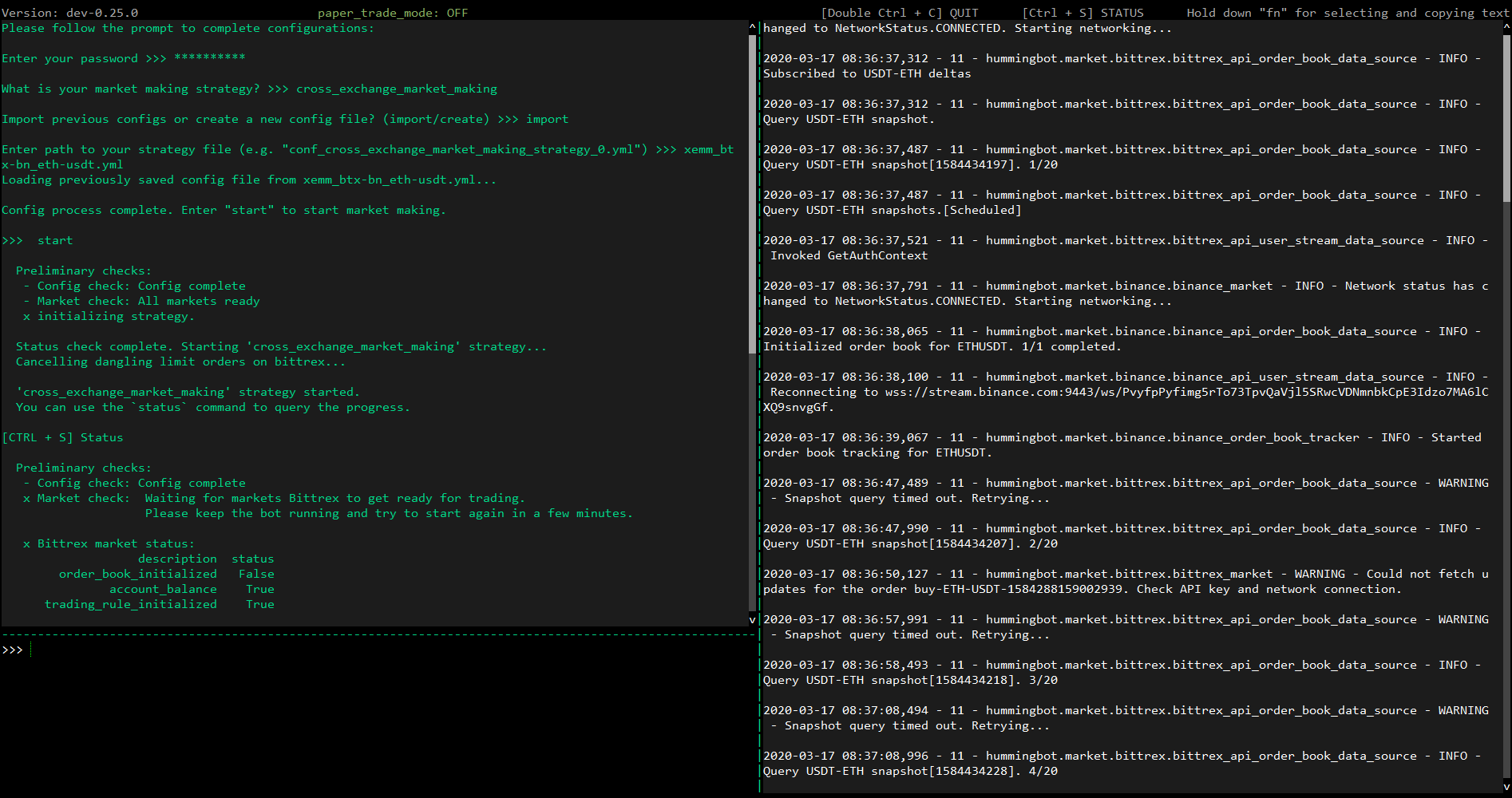 [BUG] Bittrex connector not working · Issue #1534 · hummingbot/hummingbot · GitHub