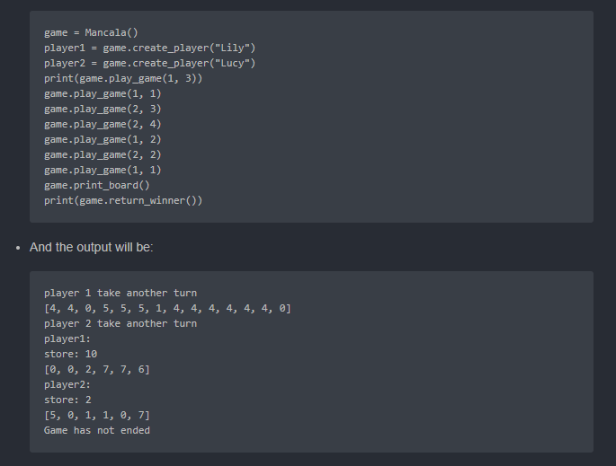 GitHub - mvuo/mancala-game: This program utilizes Python3 to replicate a Mancala game in console.