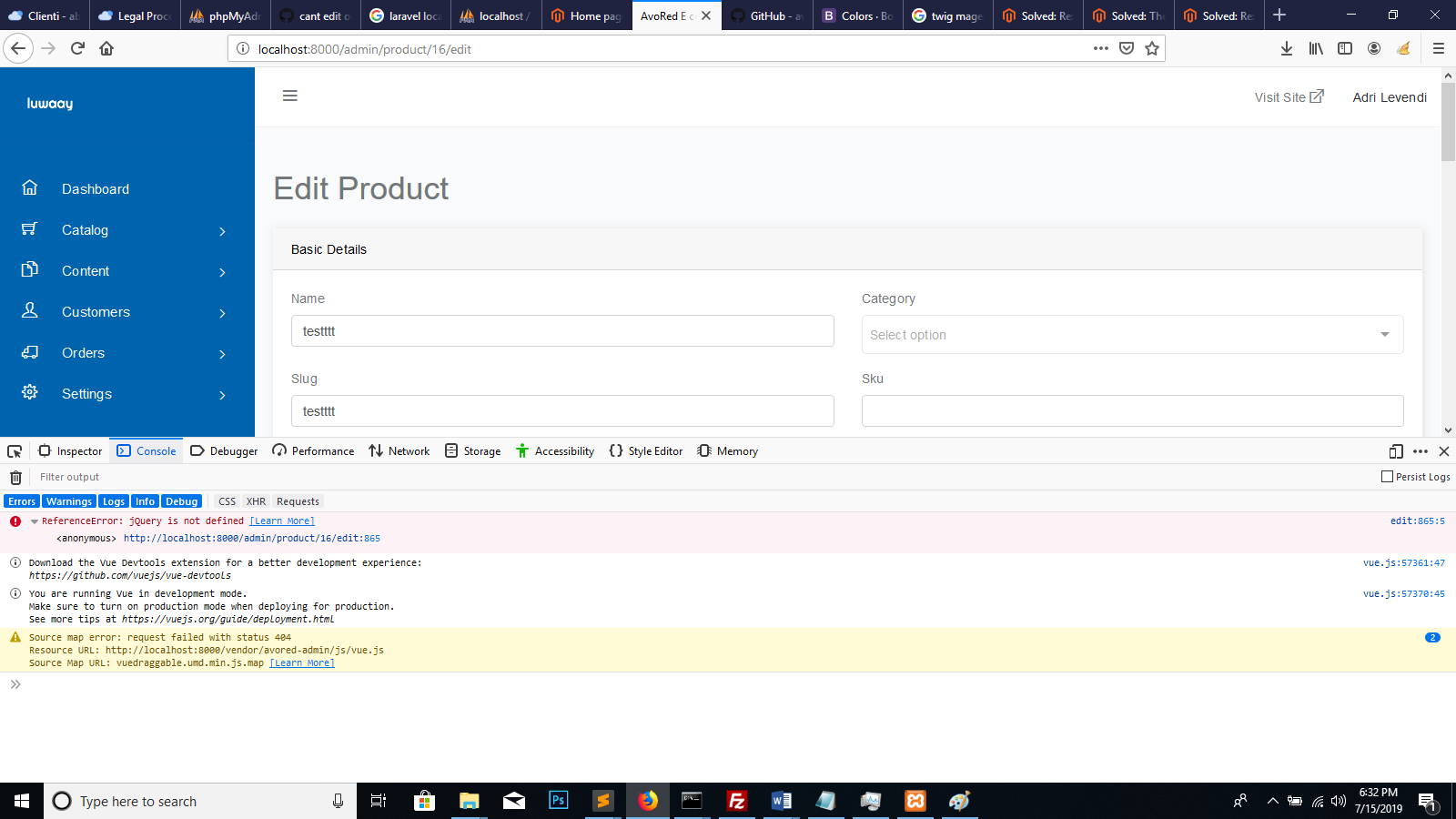 cant edit or add a product, save button is disabled · Issue #356 · avored/laravel-ecommerce · GitHub