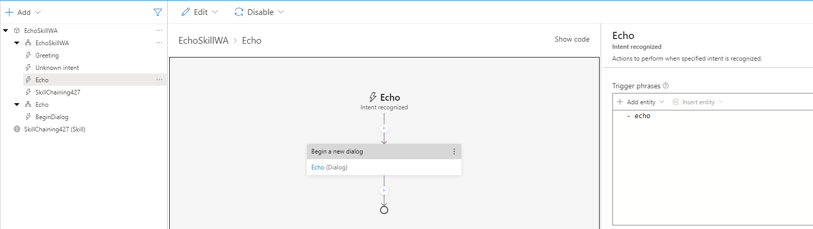 Skill Chaining breaks dialog stack · Issue #5550 · microsoft/botbuilder-dotnet · GitHub