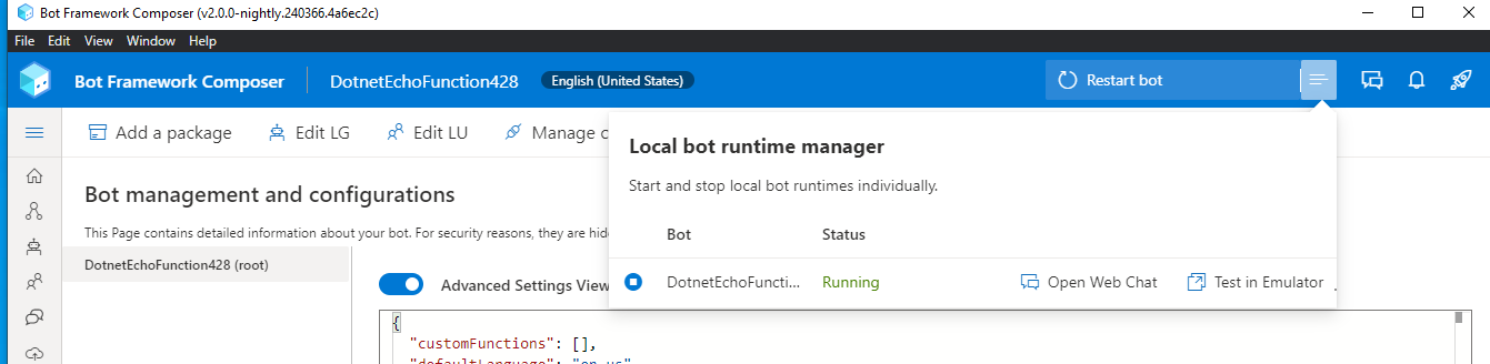 Function bots don't pick up LUIS app ID · Issue #1063 · microsoft/botframework-components · GitHub