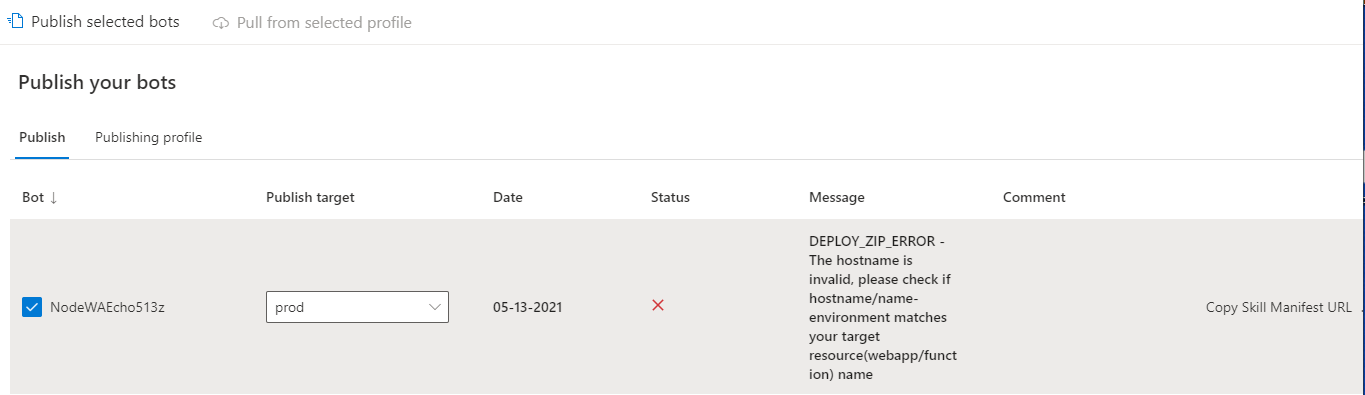 Exporting node WA as skills throws deploy error · Issue #7809 · microsoft/BotFramework-Composer ...