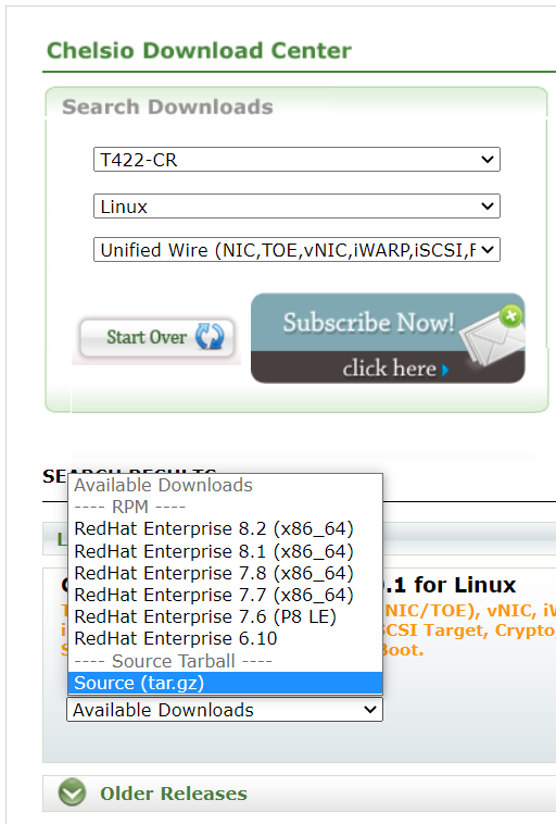 求助 Chelsio T422-CR 网卡驱动 · Issue #6647 · coolsnowwolf/lede · GitHub