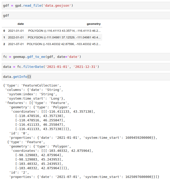 Specify a 'datetime' column when converting from (Geo)DataFrame to FeatureCollection · Issue ...