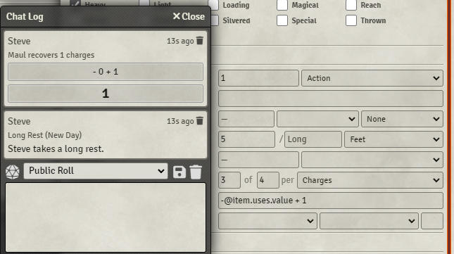 'Charges' should use item roll data rather than actor roll data · Issue #2202 · foundryvtt/dnd5e ...