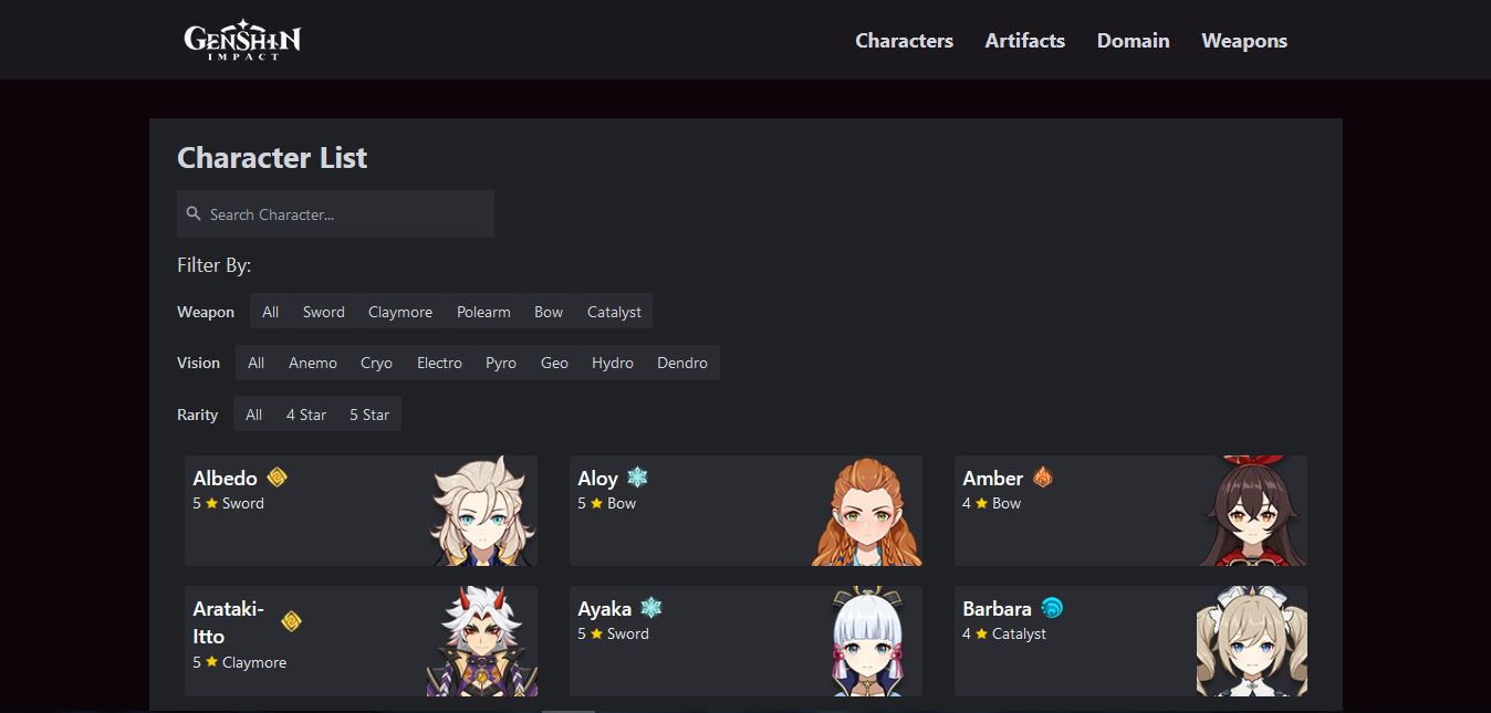 GitHub - kreylanc/genshin-info: WIP personal project of the game Genshin Impact