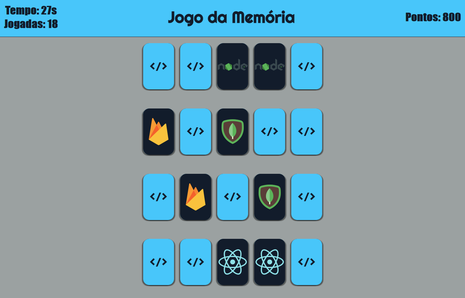 GitHub - subarusakaguchi/matching_Game: Jogo da memória desenvolvido ...