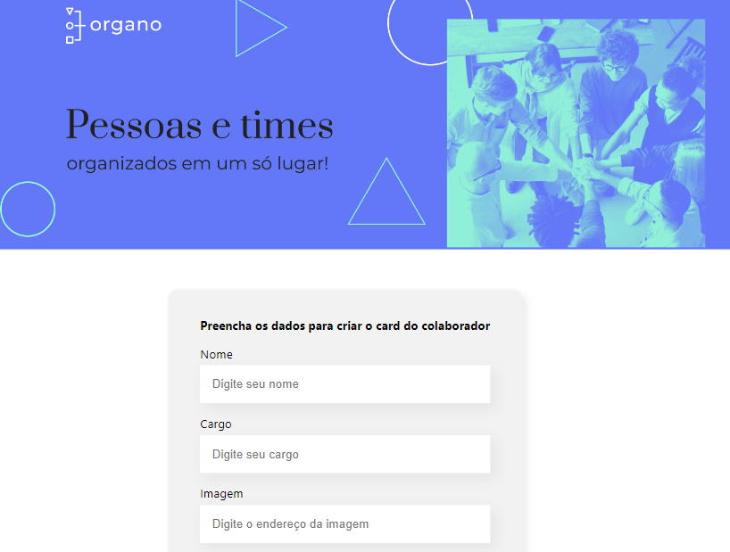 GitHub - LarissaOlimpio/Organo: Formulário para cadastro de colaboradores, gerando lista ...