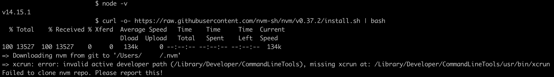 nvm download & install failing on MacOS · Issue #2376 · nvm-sh/nvm · GitHub