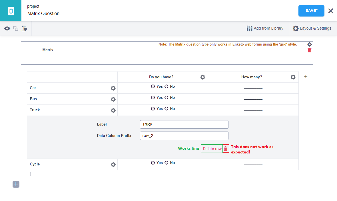 Issues in deleting a matrix row · Issue #3697 · kobotoolbox/kpi · GitHub